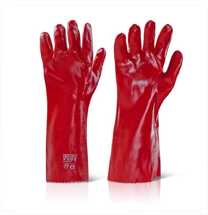 Red PVC Gloves 16" | Chemical Resistant Gloves Direct